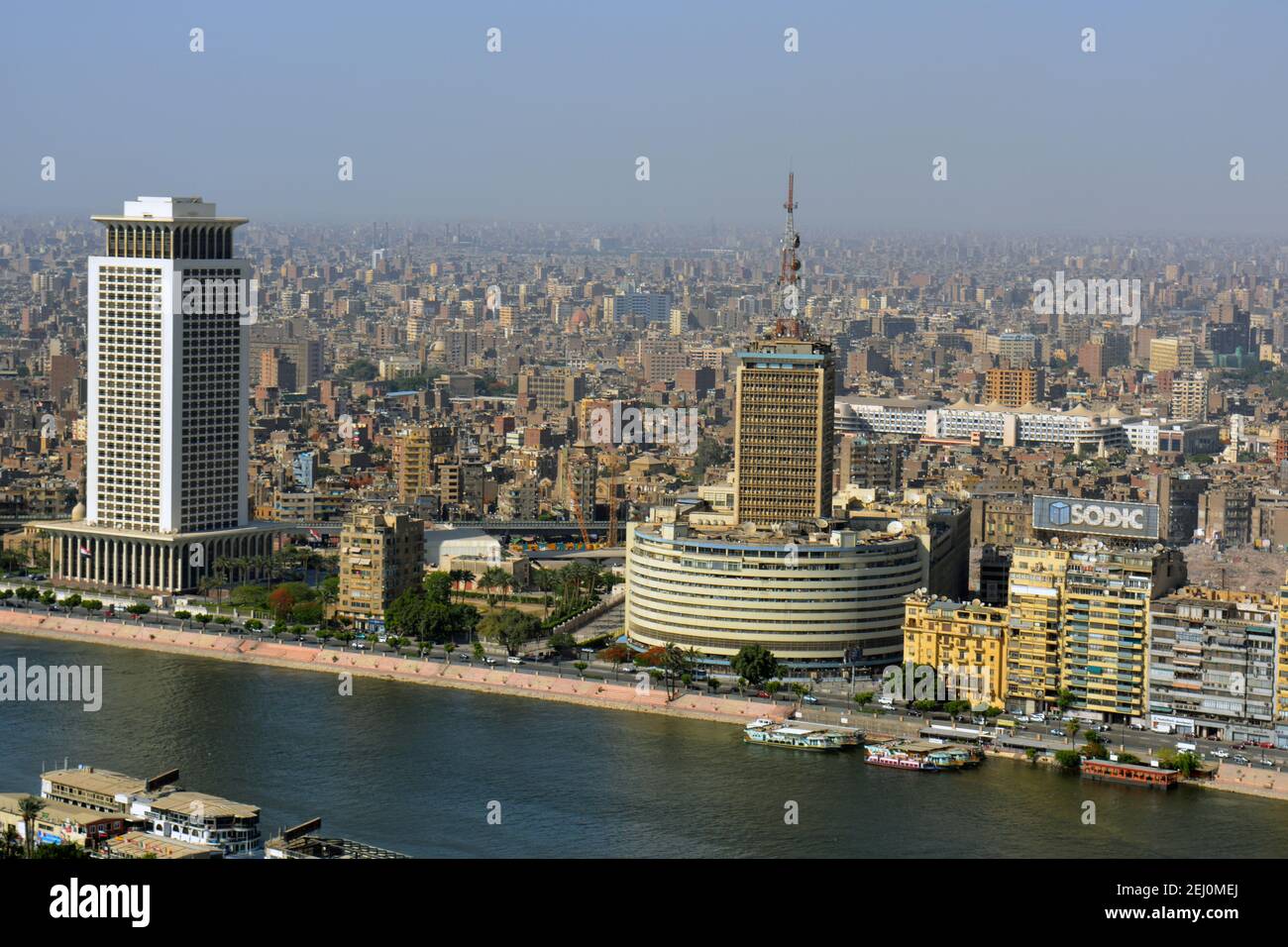 Aerial view of Cairo Egypt cityscape , panoramic view of Cairo and ...