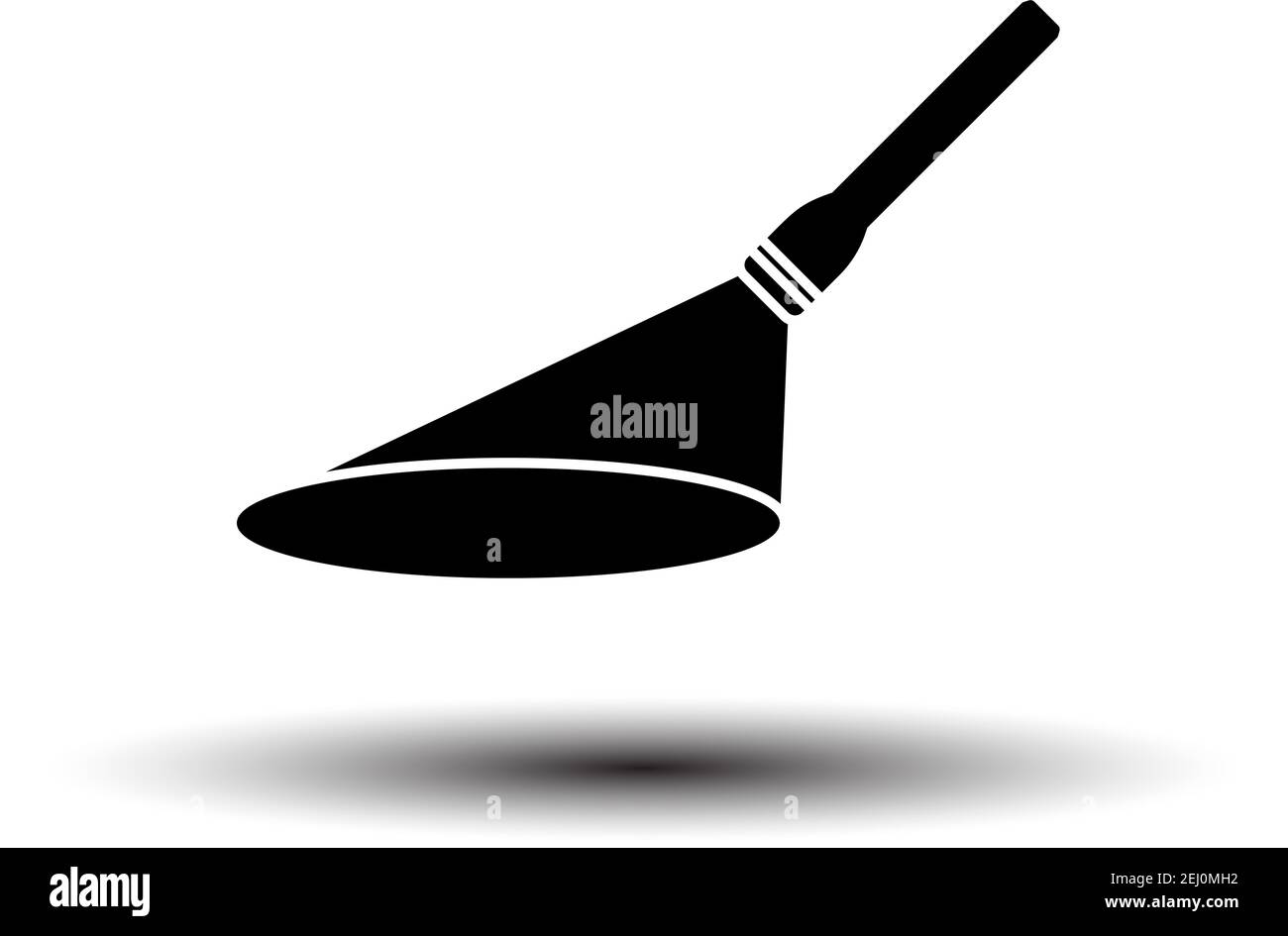 Flashlight Icon. Black on White Background With Shadow. Vector ...