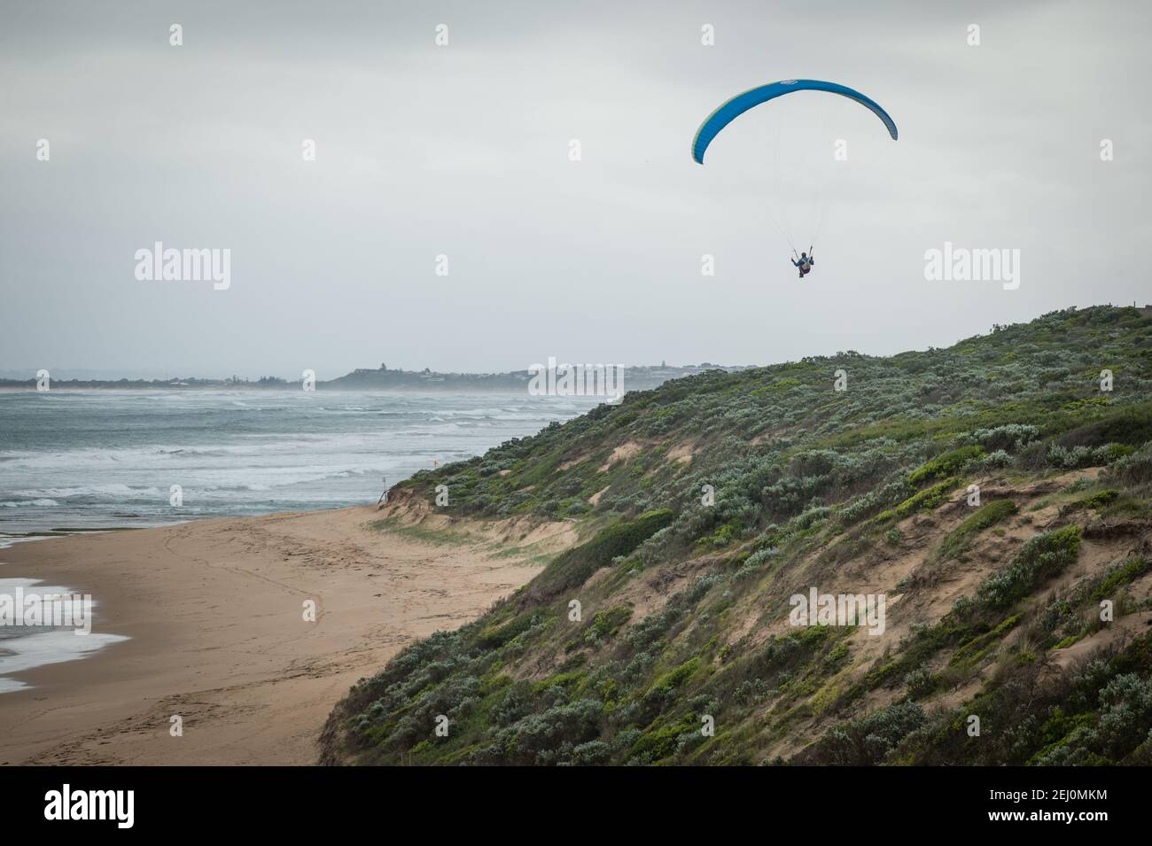 Paraglider over Hardie Stonemans Reserve, Point Lonsdale, Victoria ...