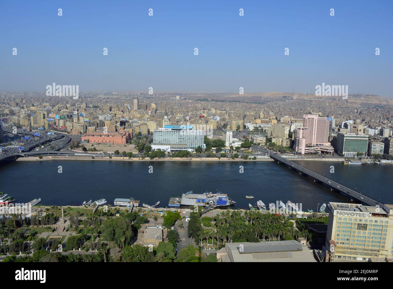 Aerial view of Cairo Egypt cityscape , panoramic view of Cairo and ...