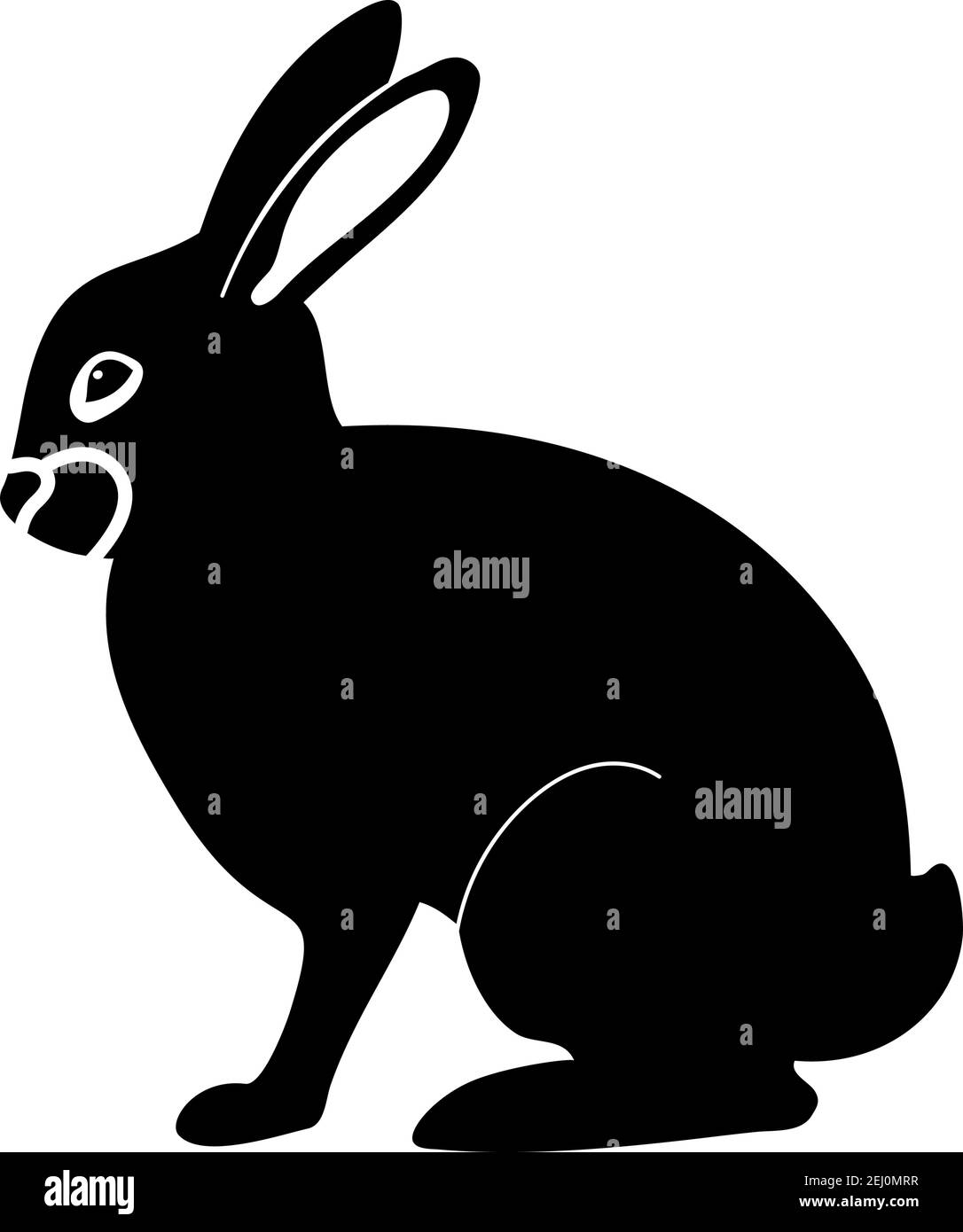 Easter Rabbit Icon. Black Stencil Design. Vector Illustration Stock ...