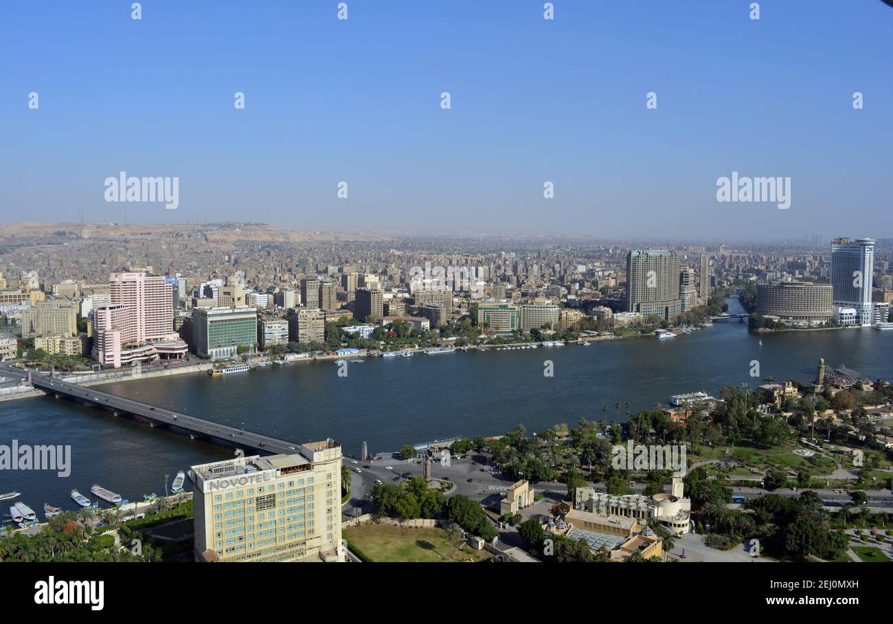 Aerial view of Cairo Egypt cityscape , panoramic view of Cairo and ...