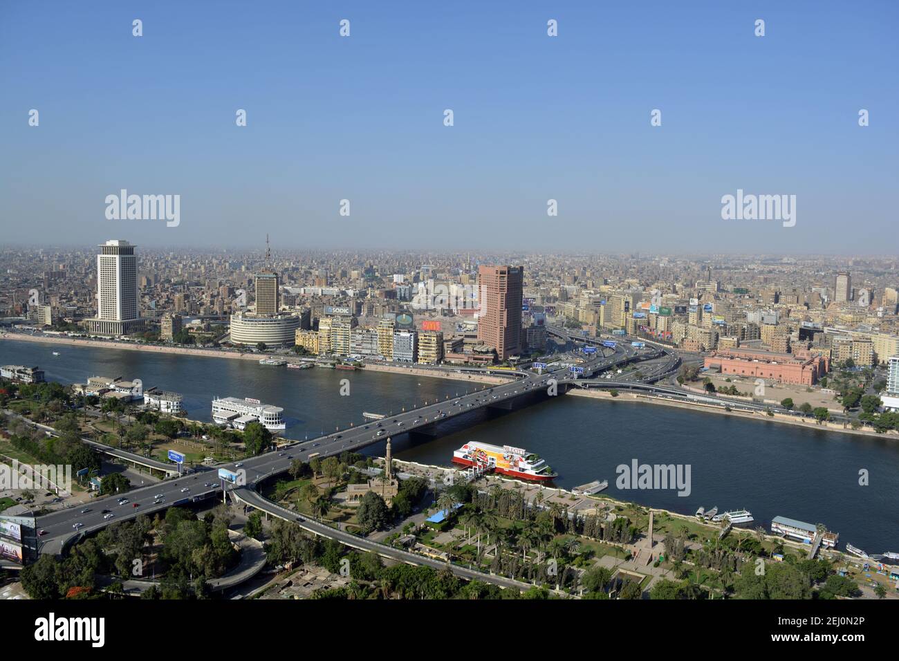 Aerial view of Cairo Egypt cityscape , panoramic view of Cairo and ...