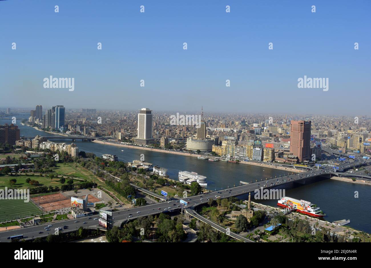 Aerial view of Cairo Egypt cityscape , panoramic view of Cairo and ...