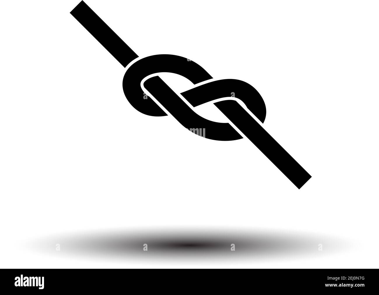 Alpinist Rope Knot Icon. Black on White Background With Shadow. Vector ...