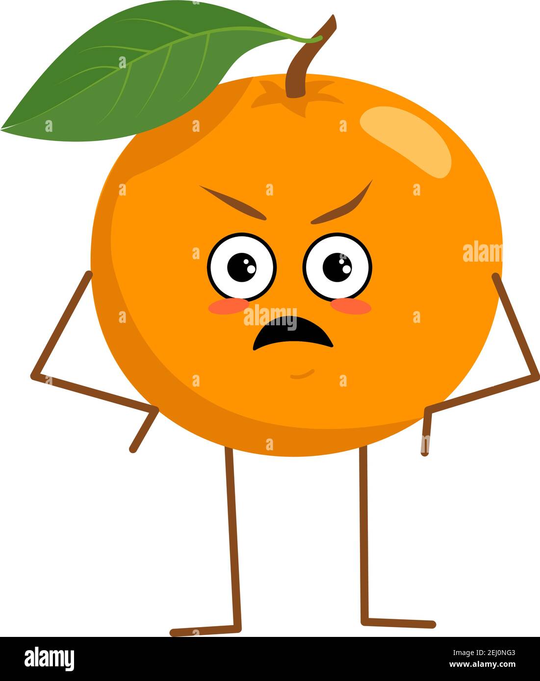 Cute orange character with angry emotions Stock Vector Image & Art - Alamy