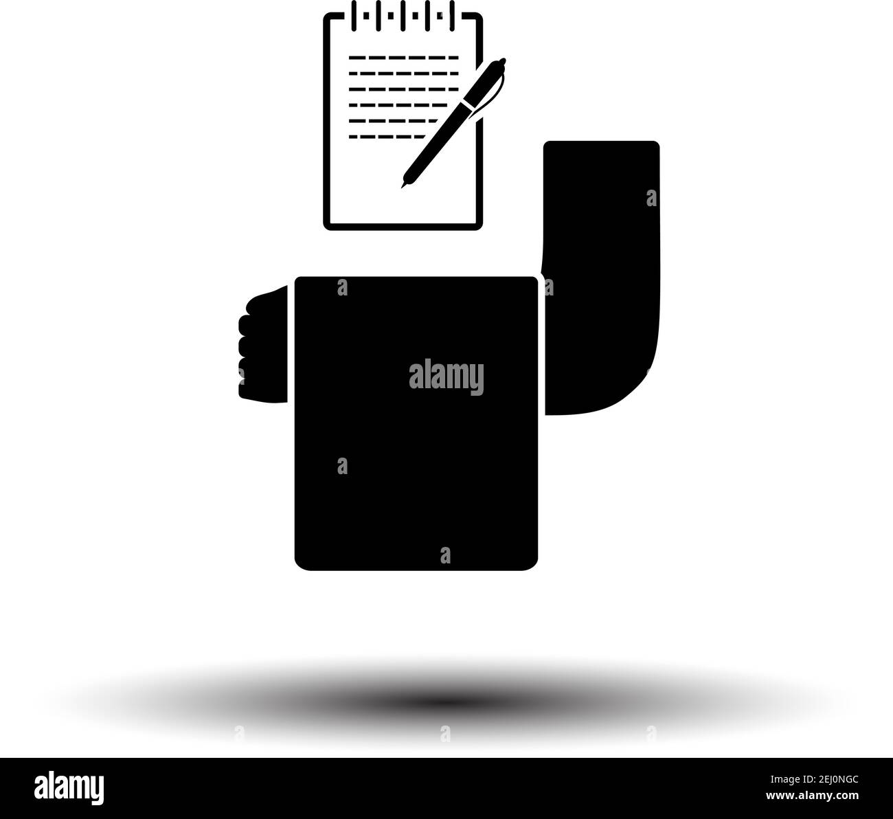 Waiter Take Oder Icon. Black on White Background With Shadow. Vector ...