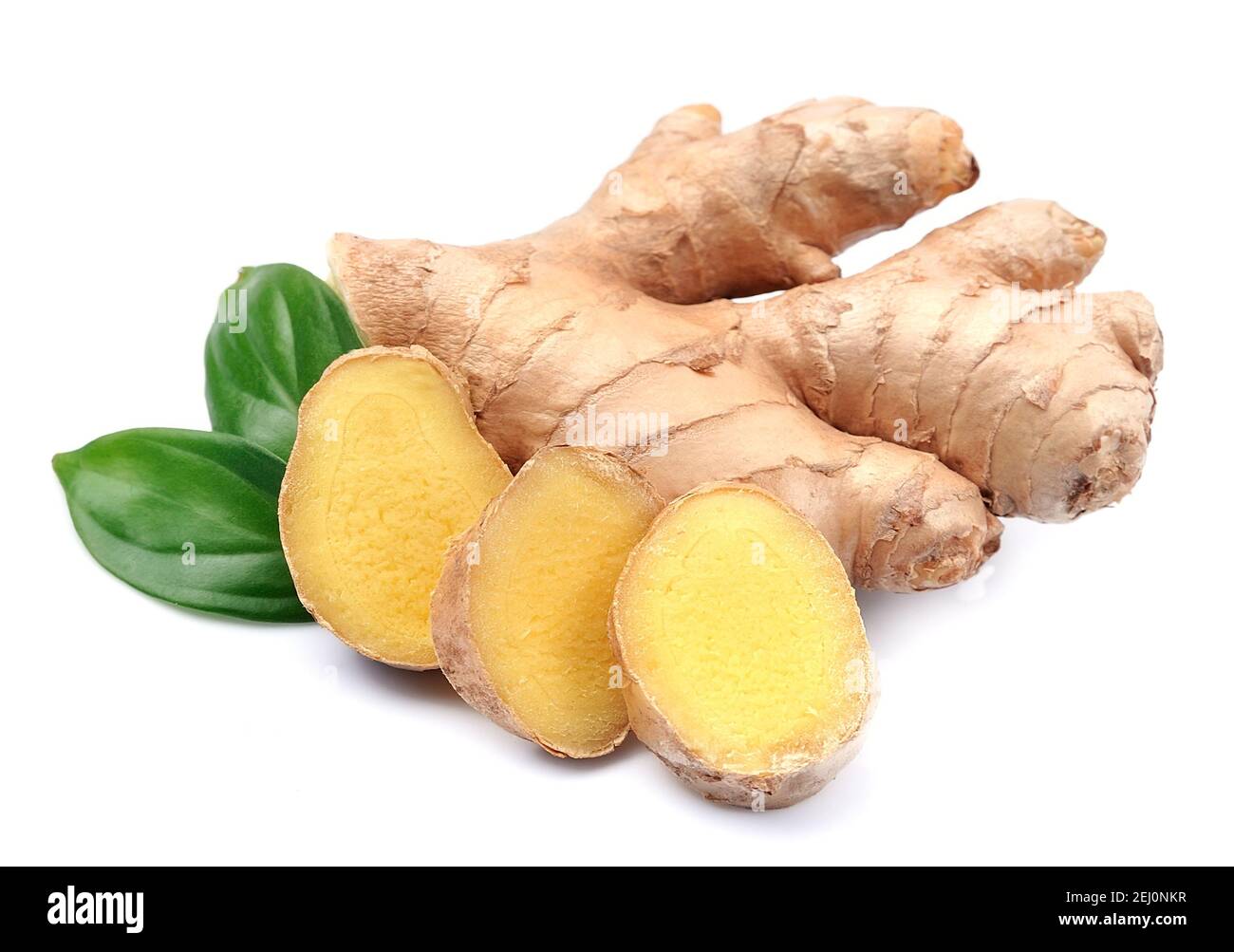 Organic ginger root leaves Cut Out Stock Images & Pictures - Alamy