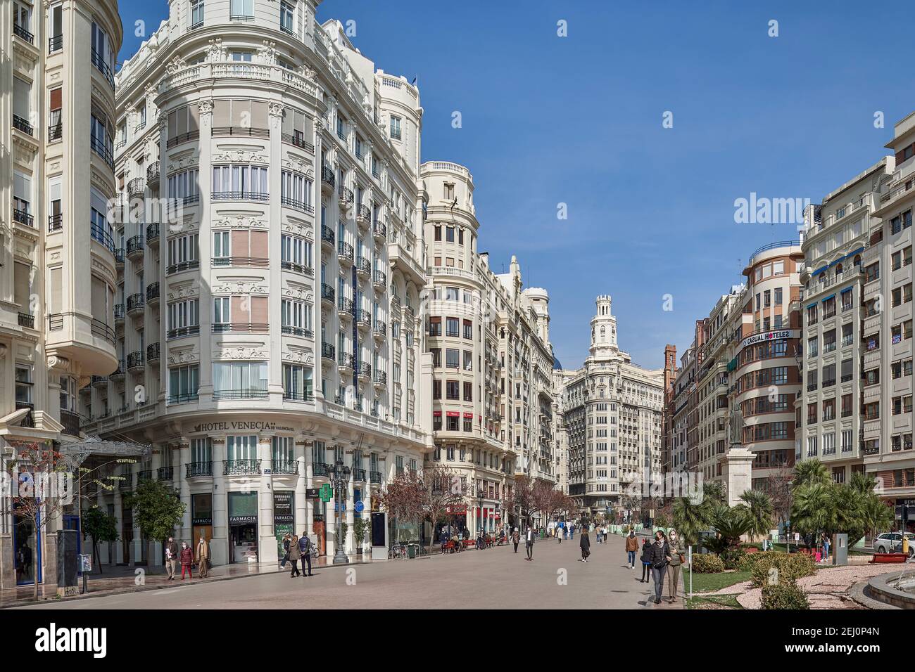 New pedestrian square of the town hall, emblematic central space of the ...