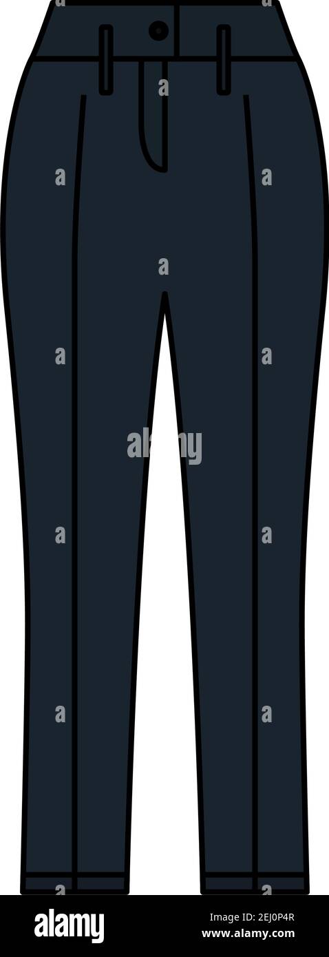 Business Woman Trousers Icon. Editable Outline With Color Fill Design ...