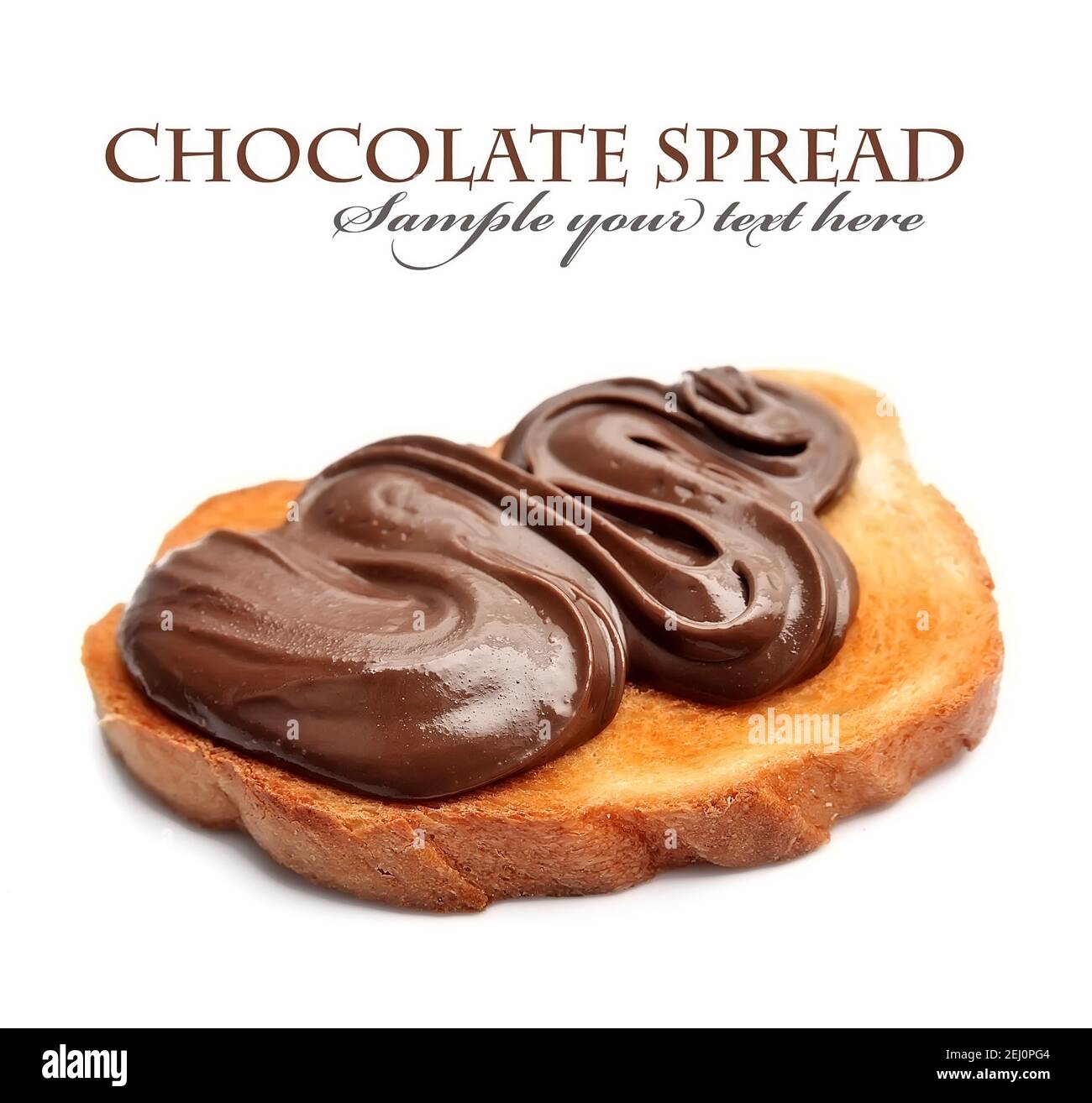 Bread with chocolate spread closeup on wheat backgrounds Stock Photo ...