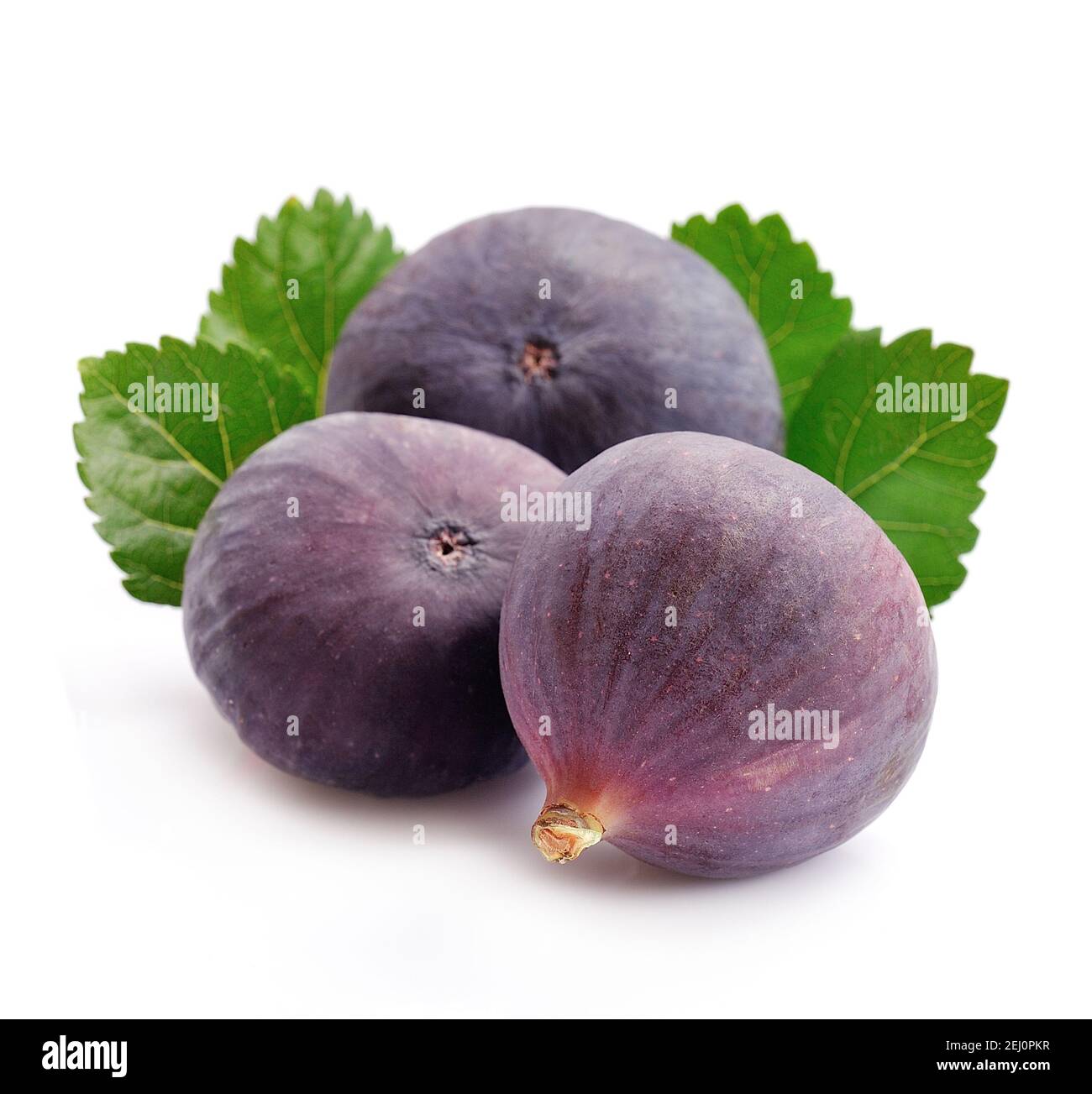 Fresh figs fruits with leaves closeup on white backgrounds Stock Photo ...