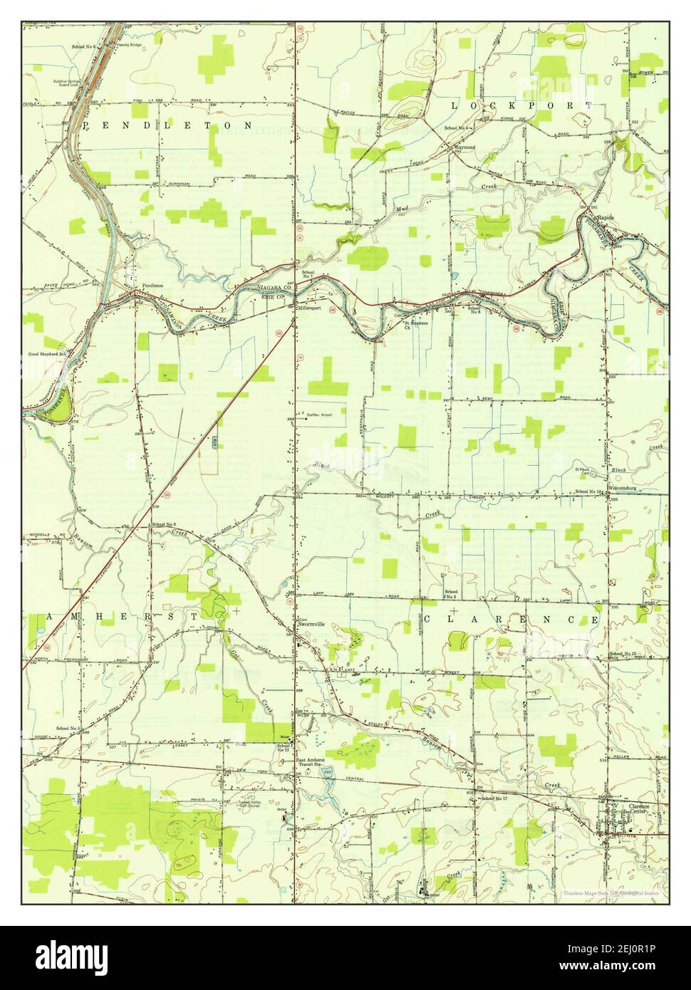 Clarence Center, New York, map 1950, 1:24000, United States of America ...