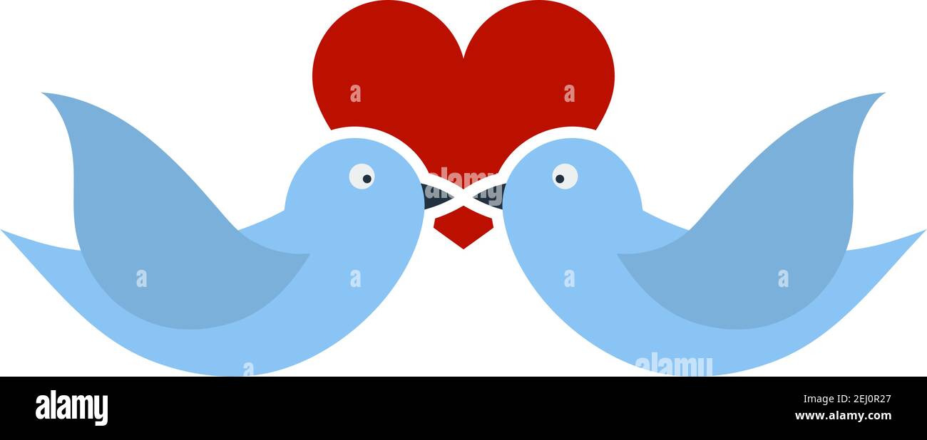 Dove With Heart Icon. Flat Color Design. Vector Illustration Stock ...