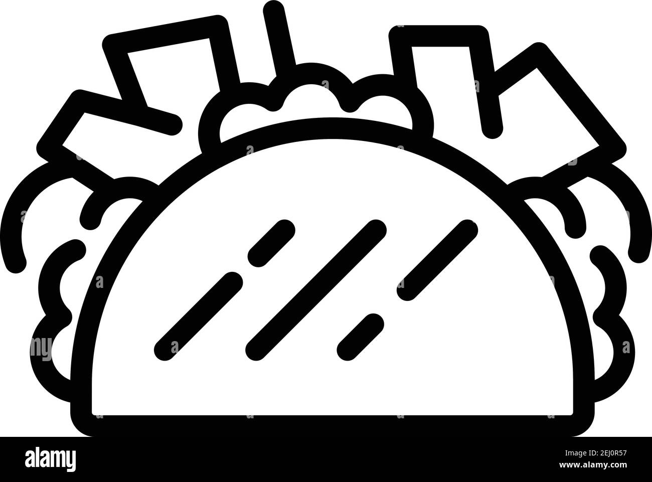 Taco sandwich icon. Outline taco sandwich vector icon for web design ...