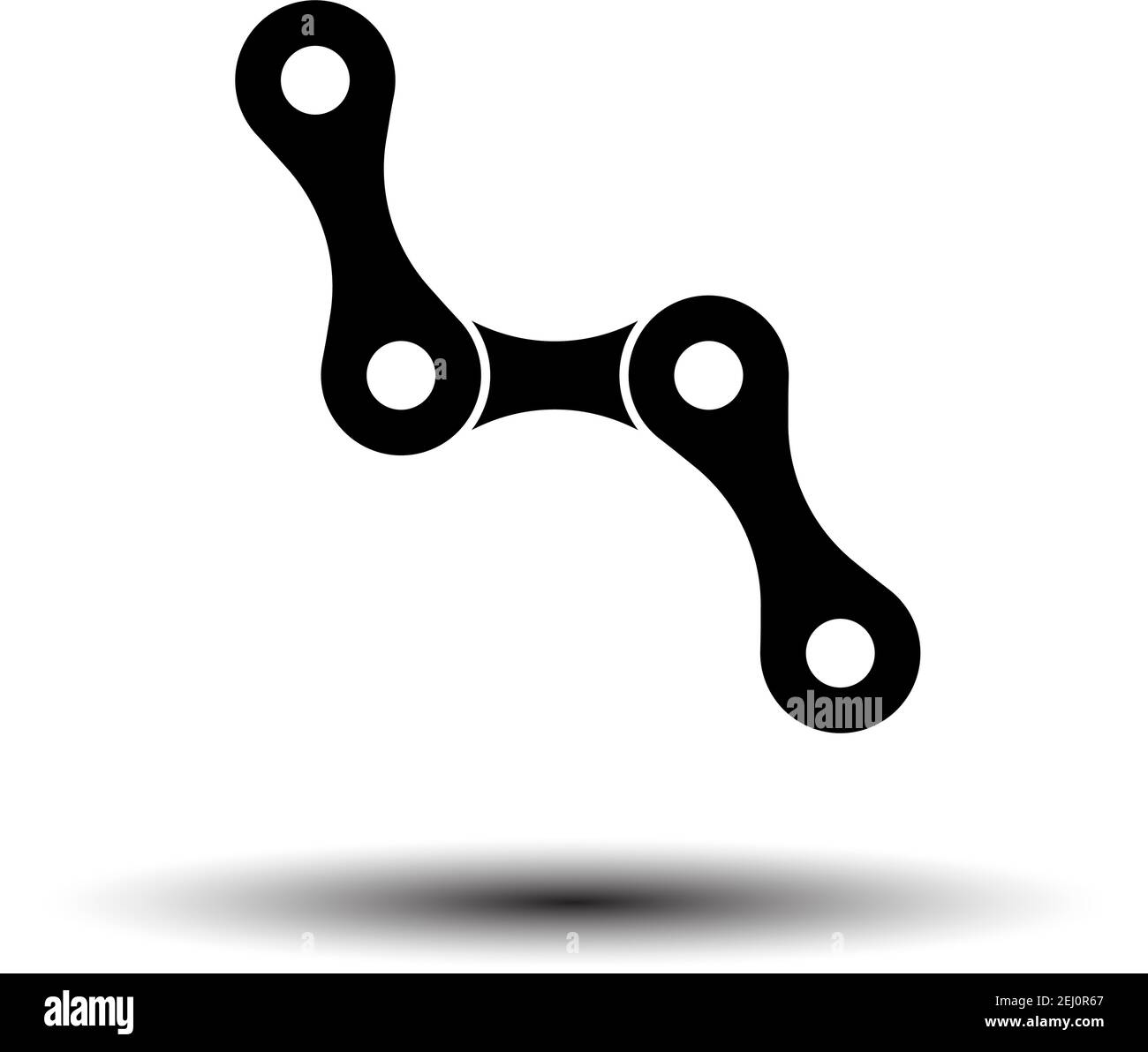 Bike Chain Icon. Black on White Background With Shadow. Vector ...