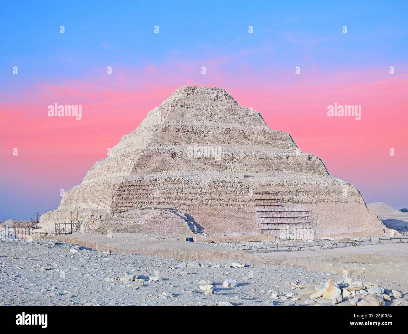 The step Pyramid of Djoser or Zoser in the Saqqara necropolis in Giza ...