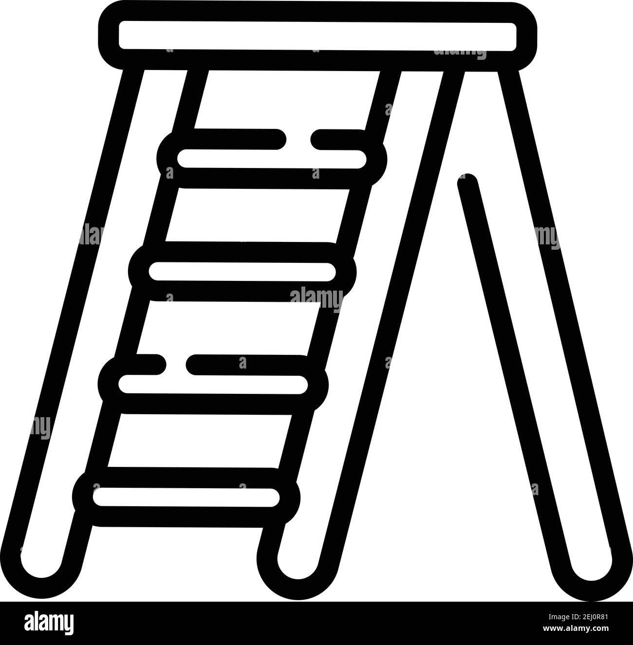 Home step ladder icon. Outline home step ladder vector icon for web ...