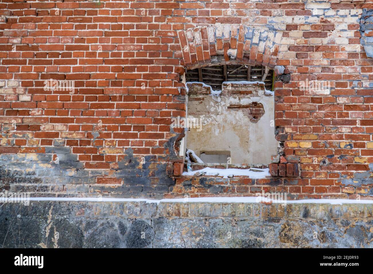 Closeup shot of a dirty brick wall. Perfect for background or wallpaper ...