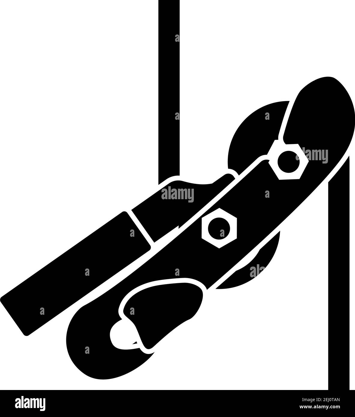 Alpinist Rope Ascender Icon. Black Stencil Design. Vector Illustration ...