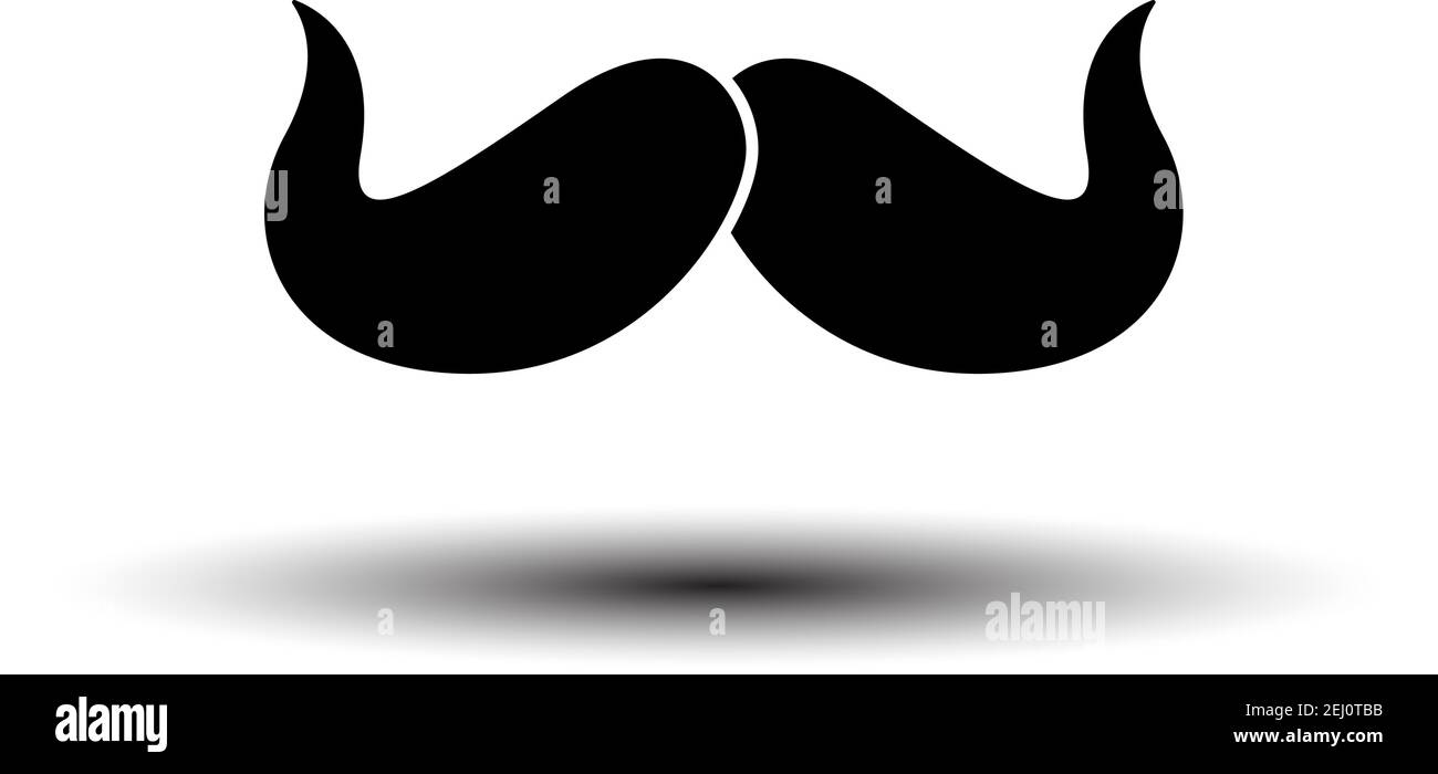 Poirot Mustache Icon. Black on White Background With Shadow. Vector ...