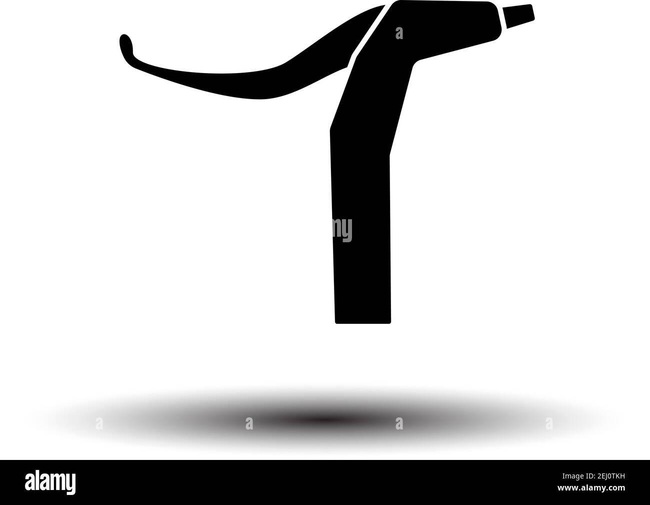 Bike HandleBar Brake Icon. Black on White Background With Shadow ...
