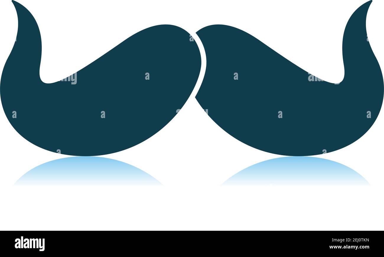 Poirot Mustache Icon. Shadow Reflection Design. Vector Illustration ...