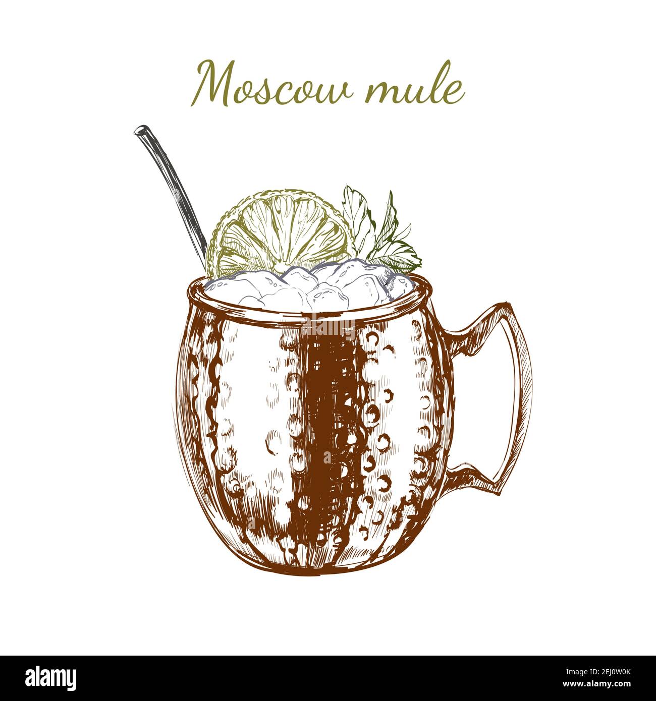 Moscow Mule Hand Drawn Drink Vector Illustration Stock Vector Image & Art - Alamy