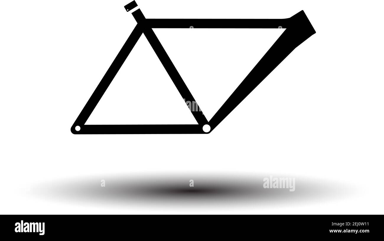 Bike Frame Icon. Black on White Background With Shadow. Vector ...