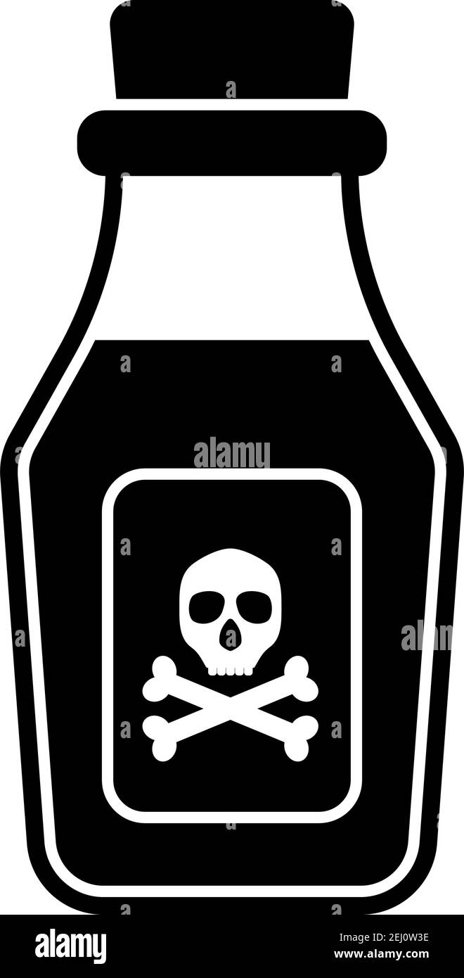 Poison Bottle Icon. Black Stencil Design. Vector Illustration Stock ...