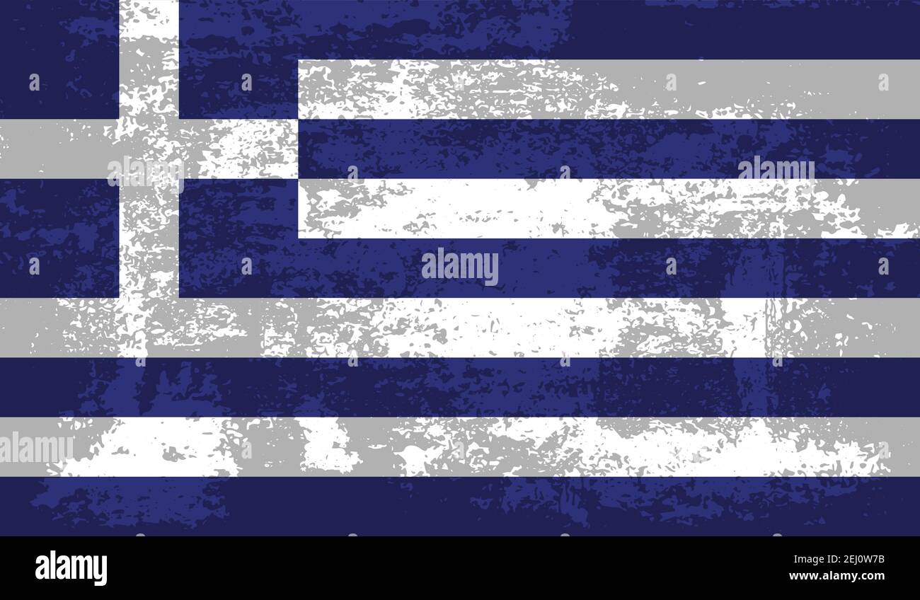Greece flag with waving grunge texture. Vector background Stock Vector ...