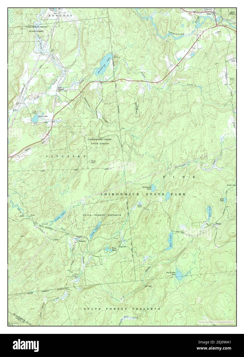 Fine, New York, map 1966, 1:24000, United States of America by Timeless ...