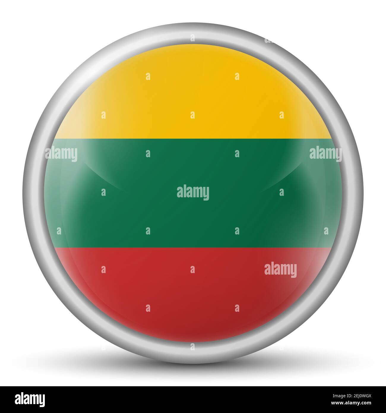 Glass light ball with flag of Lithuania. Round sphere, template icon ...