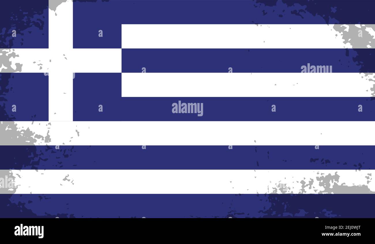 Greece flag with waving grunge texture. Vector background Stock Vector ...