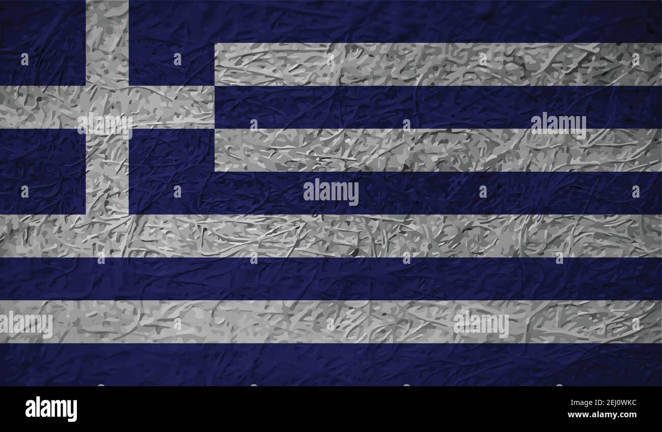 Greece flag with waving grunge texture. Vector background Stock Vector ...