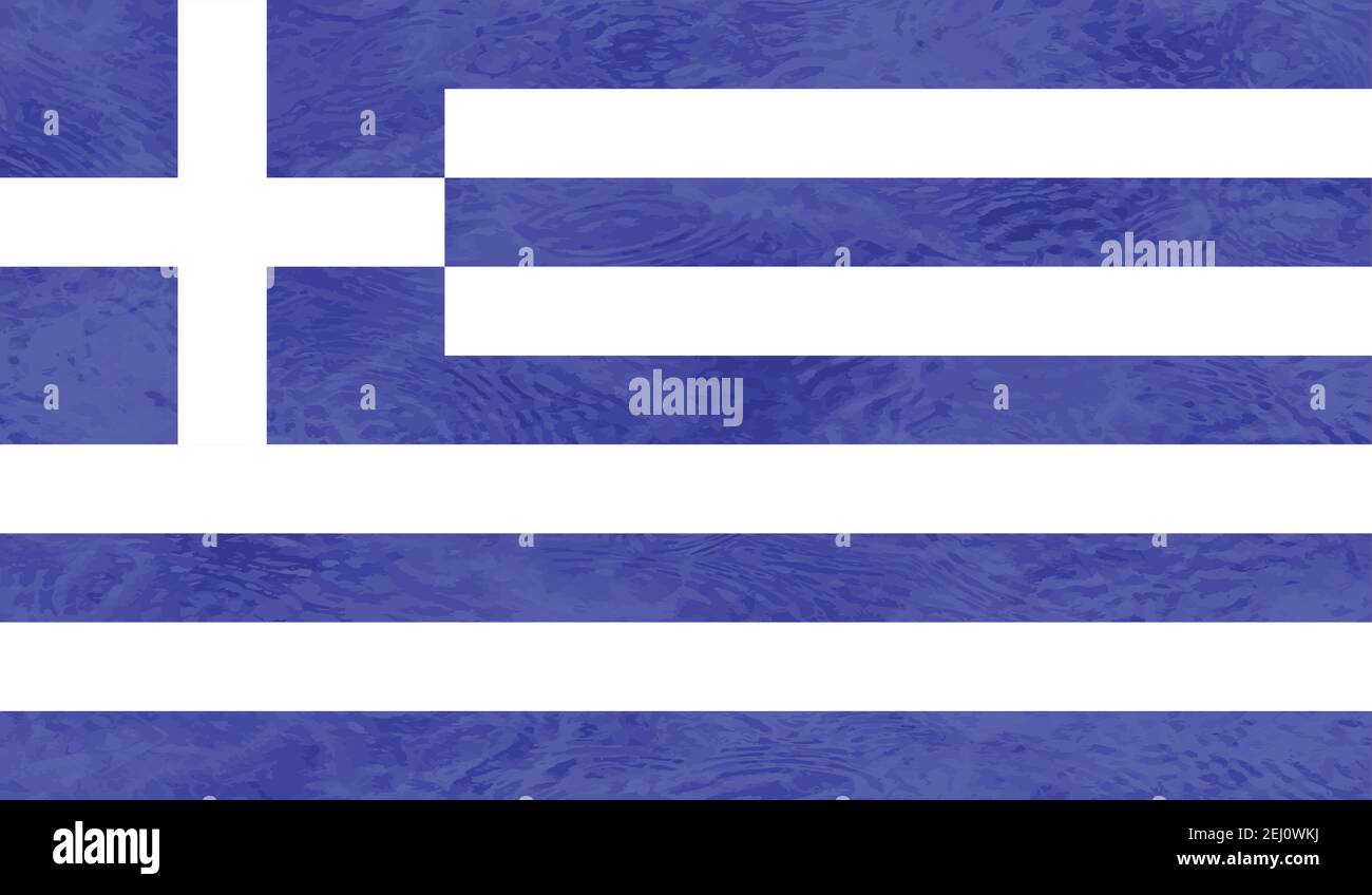 Greece flag with waving grunge texture. Vector background Stock Vector ...