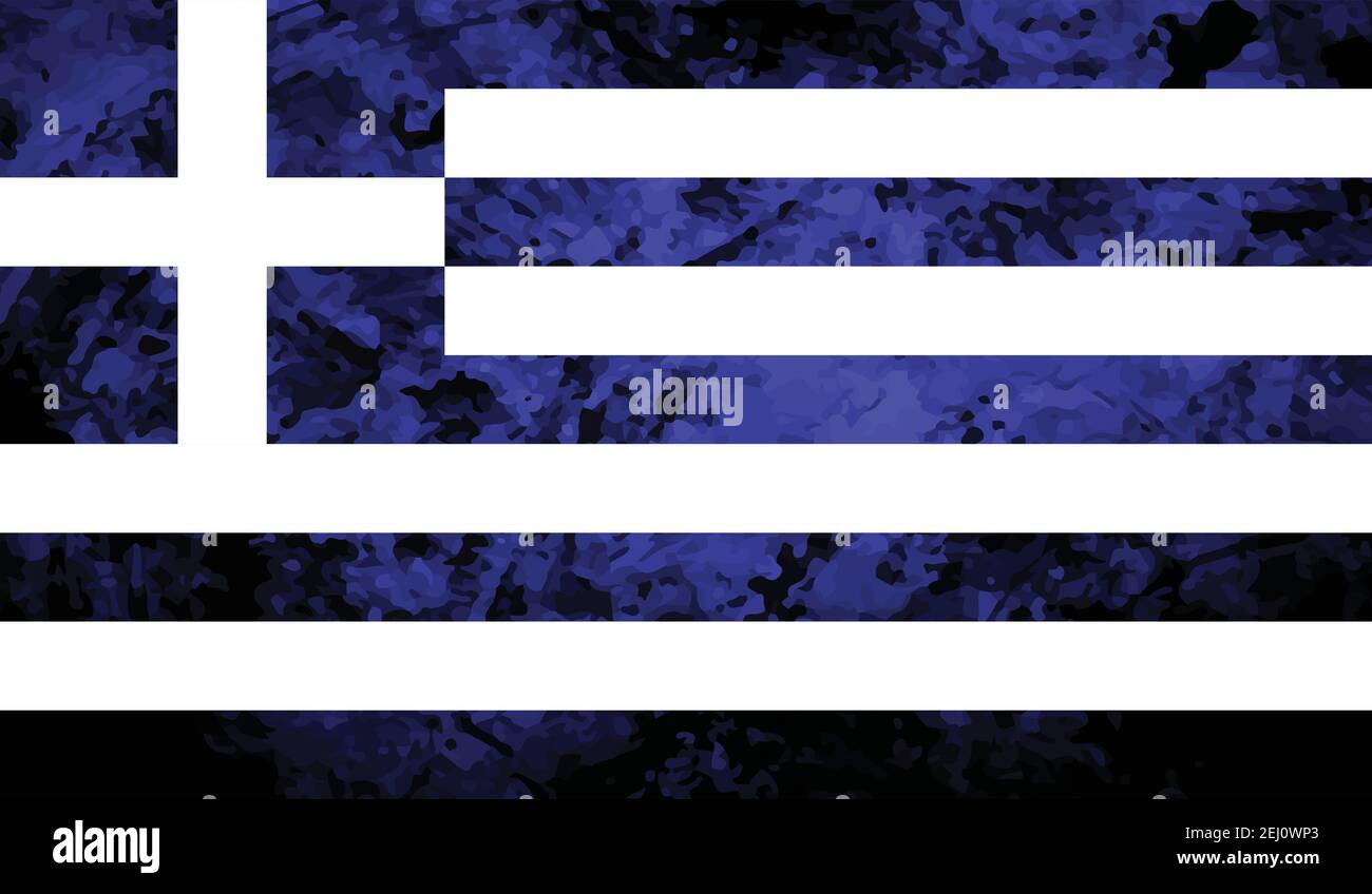 Greece flag with waving grunge texture. Vector background Stock Vector ...