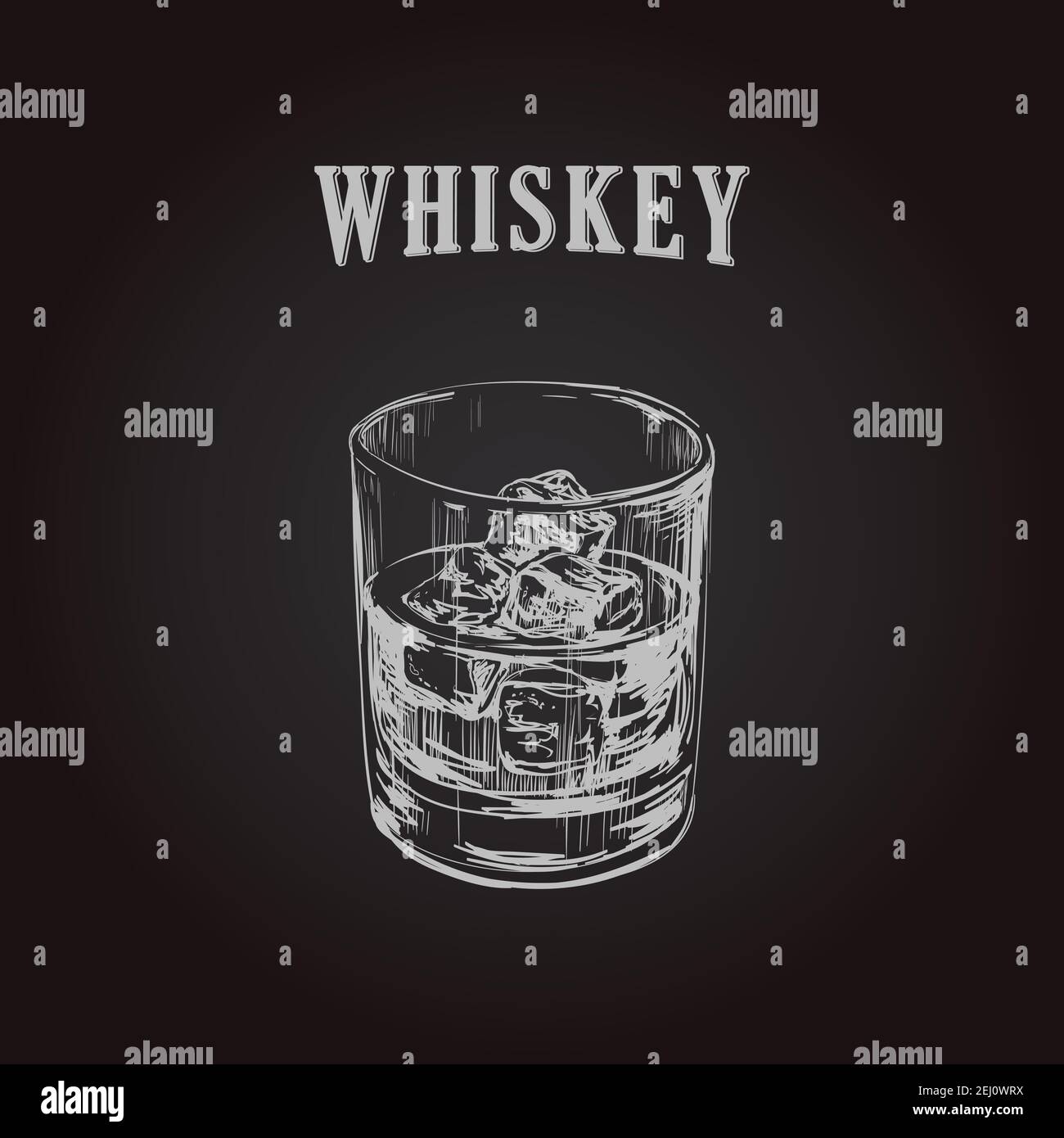 Whiskey Glass Hand Drawn Drink Illustration Stock Vector Image & Art ...