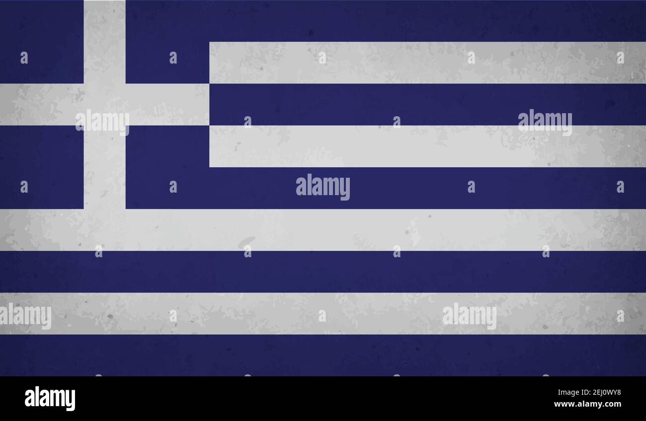 Greece flag with waving grunge texture. Vector background Stock Vector ...