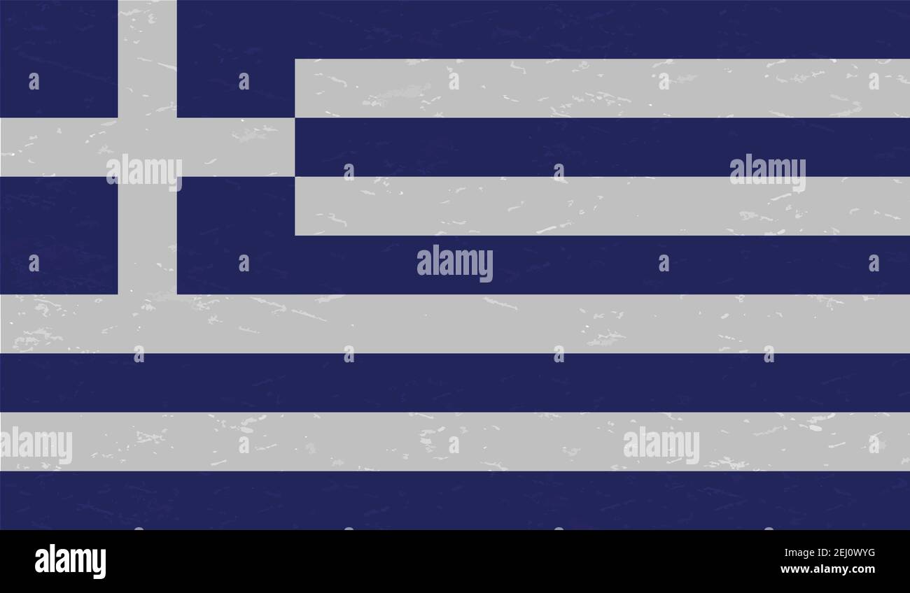 Greece flag with waving grunge texture. Vector background Stock Vector ...