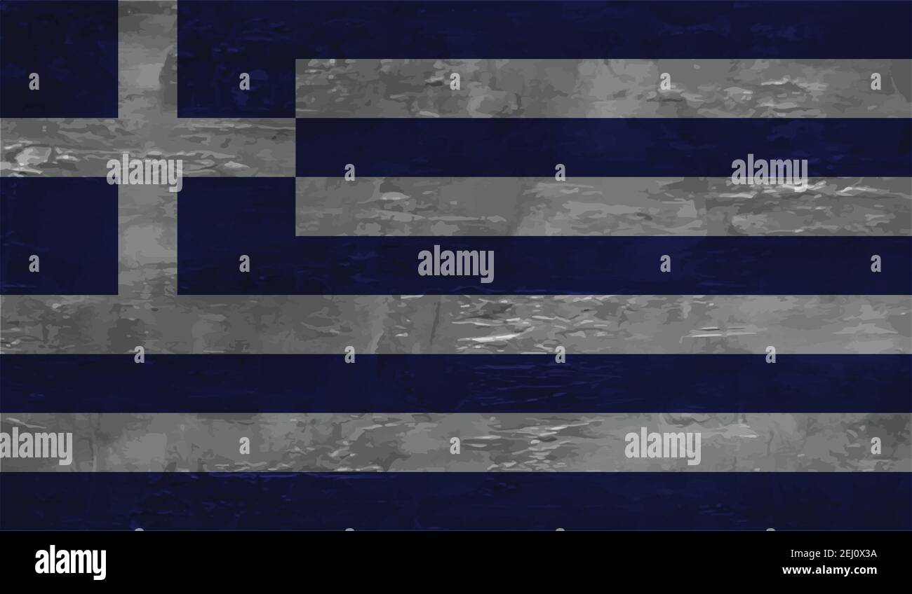 Greece flag with waving grunge texture. Vector background Stock Vector ...