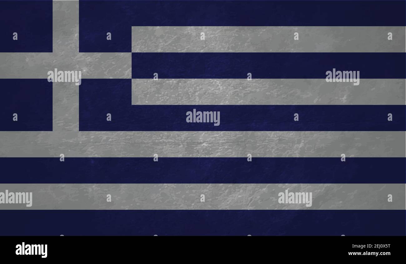 Greece flag with waving grunge texture. Vector background Stock Vector ...