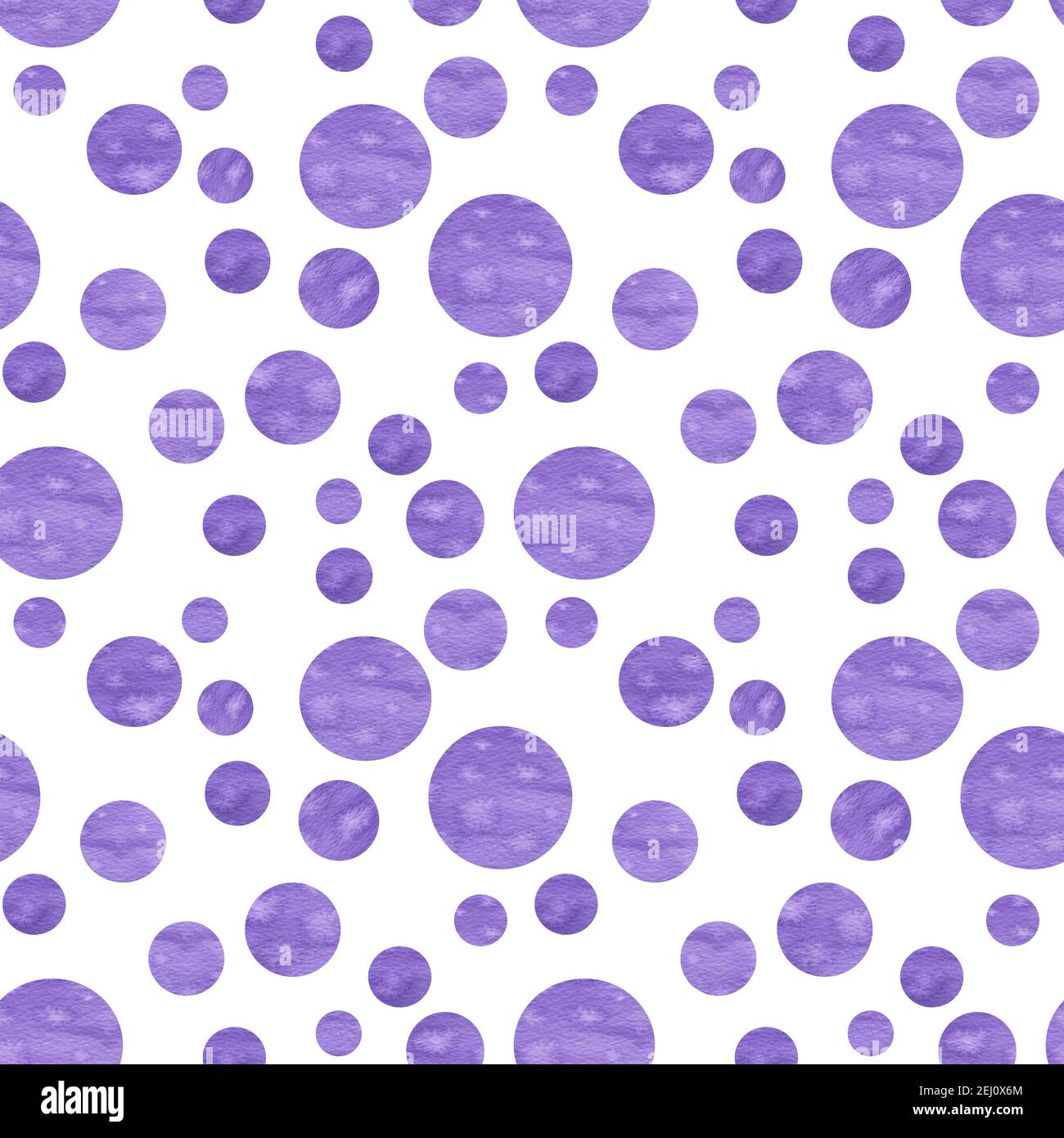 Repeat abstract pattern of watercolor violet circles, simple seamless ...