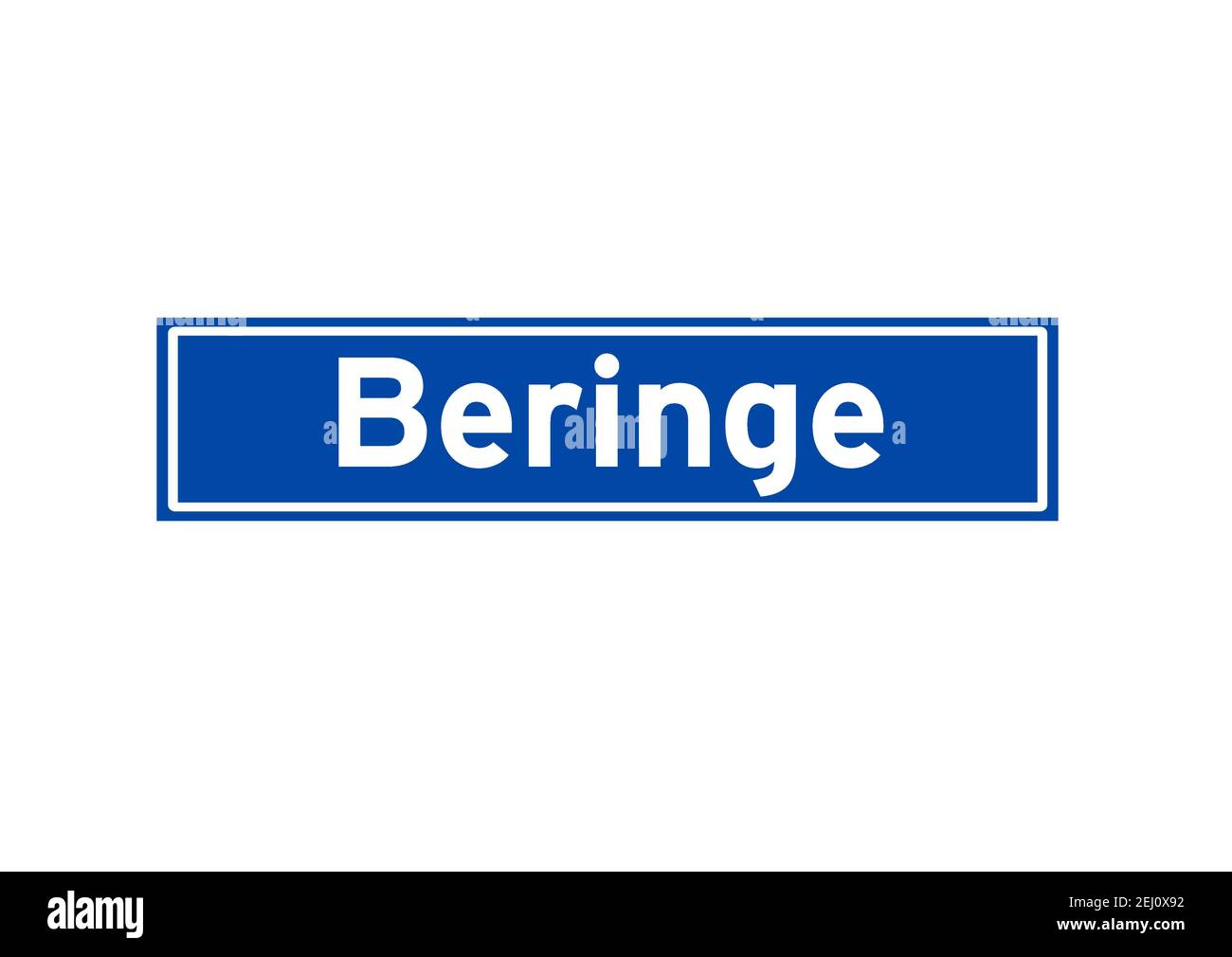 Beringe isolated Dutch place name sign. City sign from the Netherlands ...