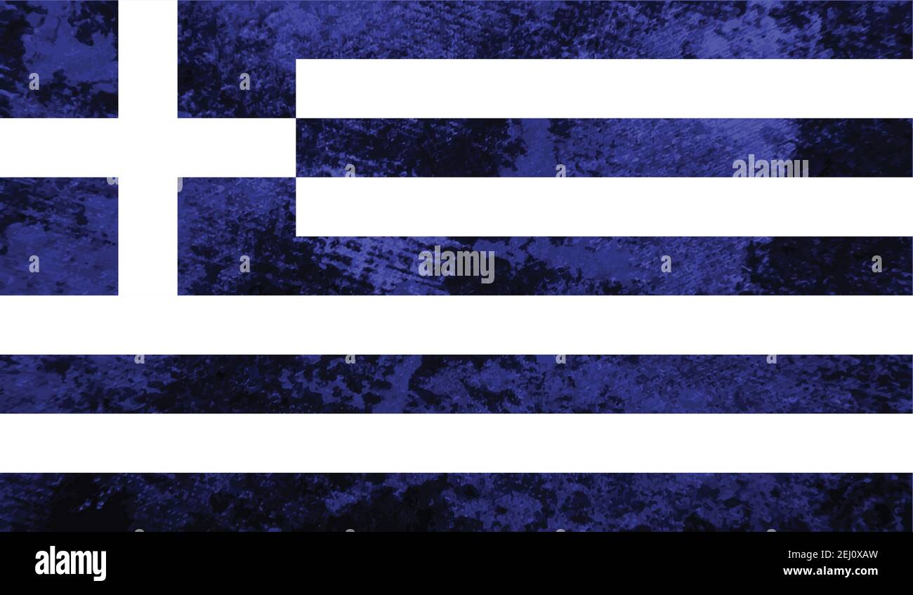 Greece flag with waving grunge texture. Vector background Stock Vector ...