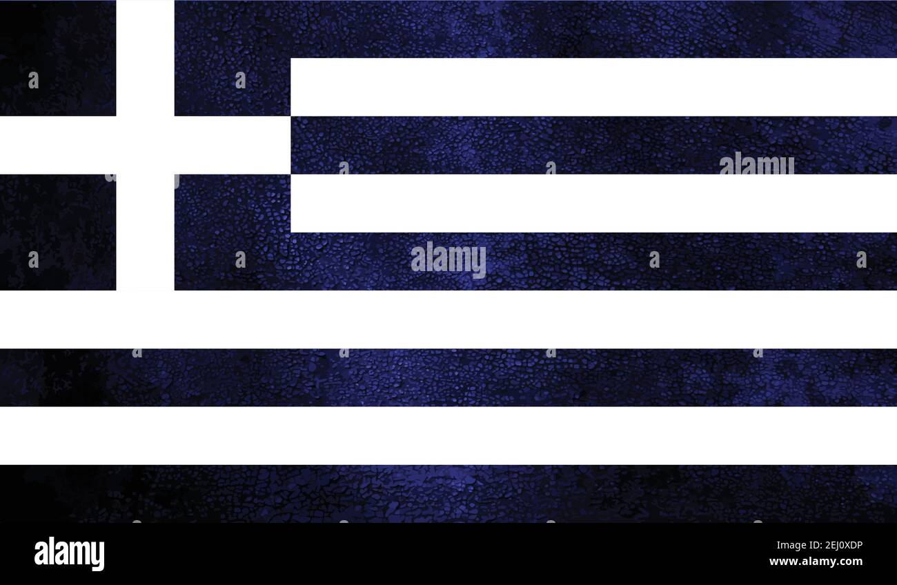 Greece flag with waving grunge texture. Vector background Stock Vector ...