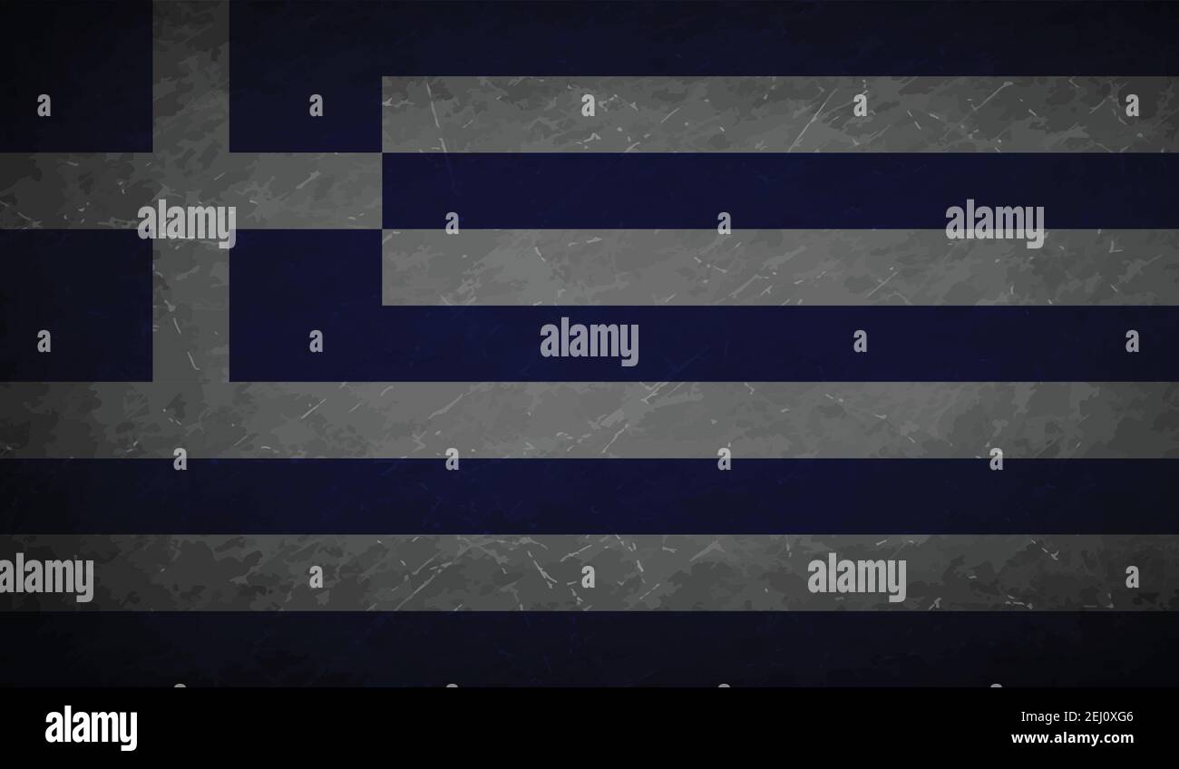Greece flag with waving grunge texture. Vector background Stock Vector ...