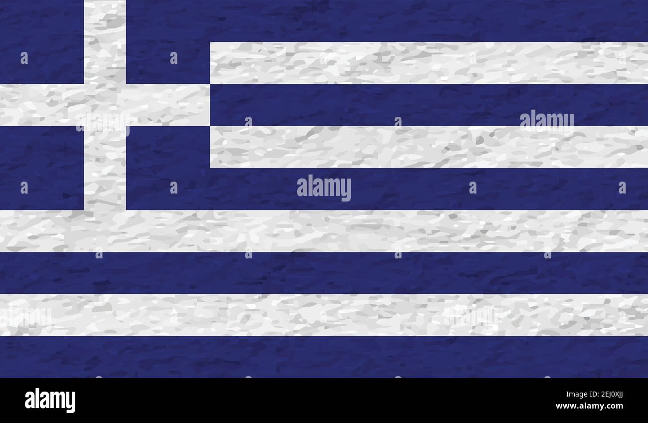 Greece flag with waving grunge texture. Vector background Stock Vector ...