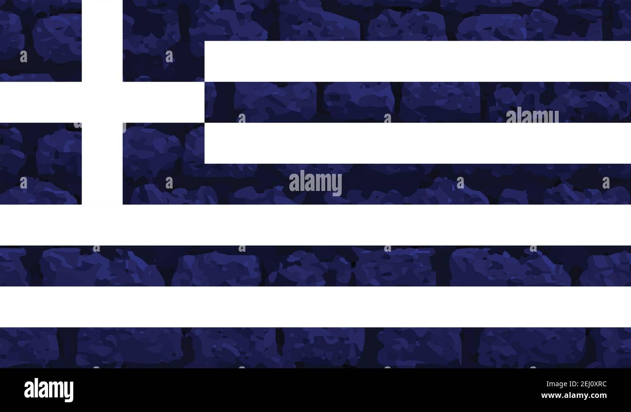 Greece flag with waving grunge texture. Vector background Stock Vector ...