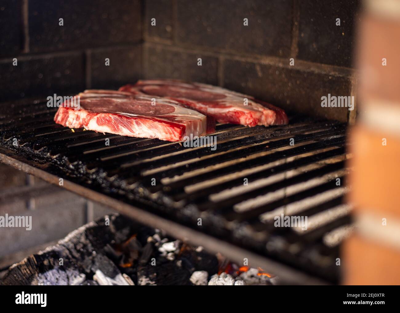 Process of making meat steak in the kitchen Stock Photo - Alamy